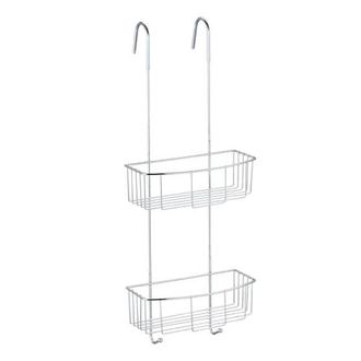 MSV Duschregal zum Hängen l Verchromt - Maße: 60 x 19 x 23 cm l Duschablage zum Hängen an Duschkabinen l Einfache Befestigung ohne Bohren an der Glaswand