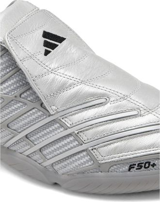 adidas Grid-Paneled Leather Sneakers - Silver