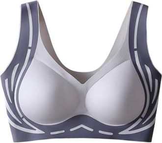 Generic Soutien Gorge Invisible Soutien Gorge sans Armature Brassiere Femme sans Armature De Classique &Eacute;paulettes Transparentes sans Dos Ni Mousse Bretelles C