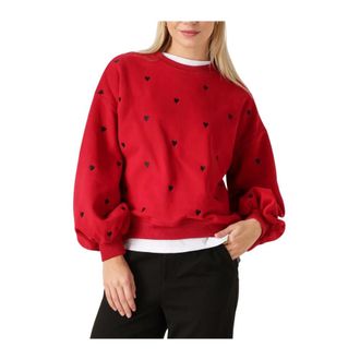 Ydence Sweater Hearts - - Sweatshirts & Hoodies - Damen - Rot - XS