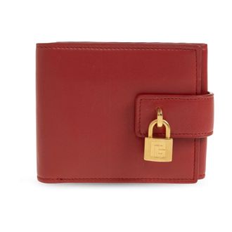 Balmain Femme, Accessoires, Rouge, Taille: ONE Size Portefeuille en cuir