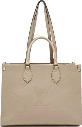 Louis Vuitton sac cabas On The Go MM Monogram en cuir Empreinte - Tons neutres