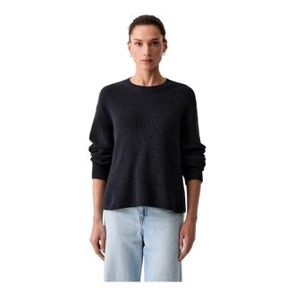 Marc O'Polo Pull en maille &agrave; col rond - Femme - Pulls - Bleu - Taille: 38 FR