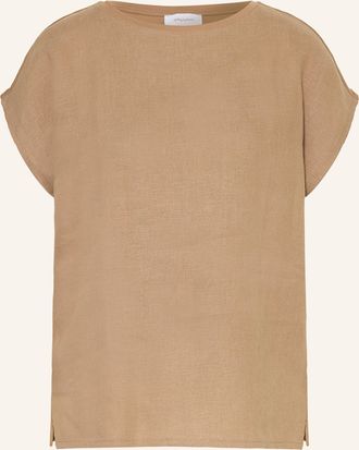 Darling Harbour Darling Harbour T-Shirt Im Materialmix Mit Leinen braun