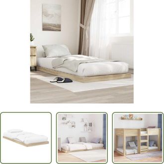 vidaXL Futonbett Rahmen - Bodenbettrahmen Sonoma 80 x 200 cm Holzwerkstoff