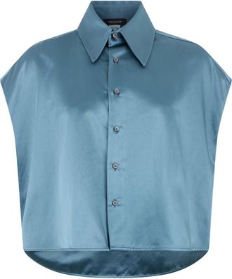 Fabiana Filippi Femme, Blouses et Chemises, Bleu, Taille: 36 FR Chemise Courte