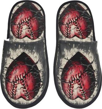 Generic Chaussons Amour Coeur Baseball Anti Odeur Slippers Doux Pantoufles Pour Unisex Hôtels Automne M