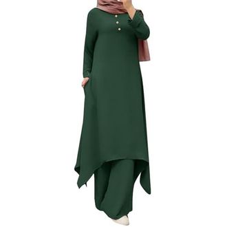 Generic Ensemble deux pi&egrave;ces de surv&ecirc;tement pour femme - Manches longues - Demi-fermeture &eacute;clair - Taille &eacute;lastique - Tenue tendance - Tenue de sport pour fem