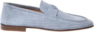 Baldinini Homme, Chaussures, Bleu, Taille: 41 1/2 EU Azure Perforated Suede Loafer