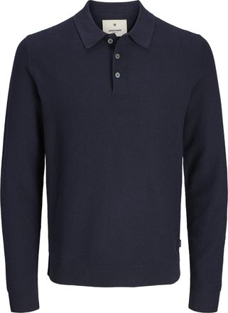 Jack & Jones JACK&JONES Herren JPRBLUSANDRI Knit Polo LS Strickpullover, Night Sky, Large