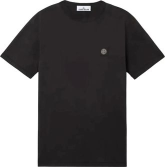 Stone Island Homme, Tops, Noir, Taille: XL T-shirt en jersey de coton 60/2