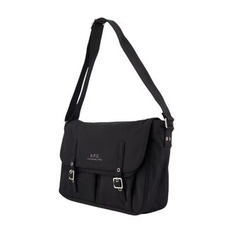 A.P.C. Mens Messenger Archive Crossbody Bag Black Synthetic