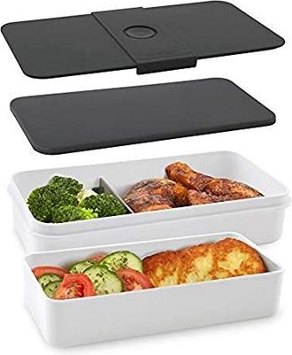 Cloer 800S1-1 Lunch Care System - Bento Box 5-teilig, XXL- Format 2100ml, unterteilbar mit auslaufsicherem Deckel, Lunchbox, Brotdose für Kinder und Erwachs