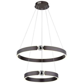 Globo Lighting Globo Lighting - H&auml;ngelampe Pendellampe Esstischlampe Kristall Ringe bronze geb&uuml;rstet led h 125cm