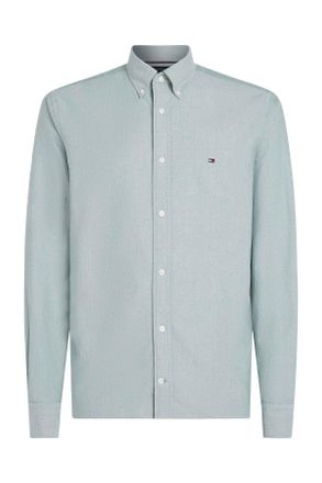 Tommy Hilfiger Herren Solid Heritage Oxford Rf Shirt Mw0Mw35774 L/S Hemd, Gr&uuml;n (Ornamental Green), XXL