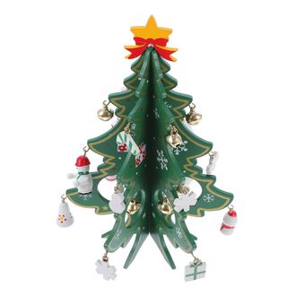 Cabilock Miniatur Weihnachtsbaum 3D Holz Tannenbaum Basteln Holzpuzzle Spielzeug Mini Christbaum Weihnachtsdekoration K&uuml;nstlicher Christmas Tree Dekobaum Weihn