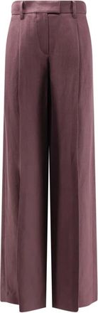 Brunello Cucinelli Femme, Pantalons, Violet, Taille: 38 FR Pantalon large