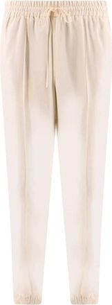 Jil Sander Femme, Pantalons, Beige, Taille: 46 FR Pantalon fusel&eacute; &agrave; cordon de serrage