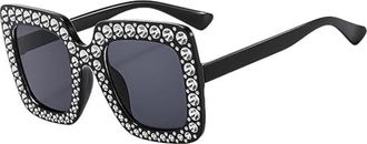 Generic Lunettes de soleil en strass, lunettes de soleil strass pour femmes | Lunettes de soleil avec protection UV | Lunettes de soleil surdimensionn&eacute;es pour