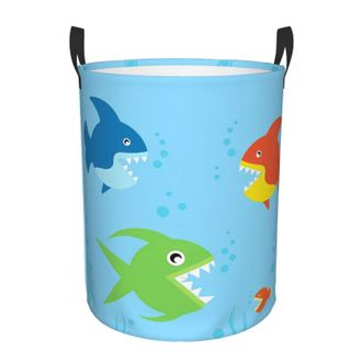 Generic Lustige, Niedliche Fische Korb Aufbewahrung Rund Korb W&auml;sche Stehender W&auml;schebeh&auml;lter F&uuml;r Lagerung Schlafzimmer Decken
