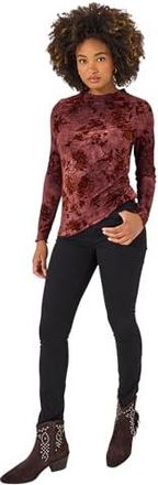 Joe Browns Autumnal Flocked Floral Slim Fit Top Blouse, Baie, 42 Femme