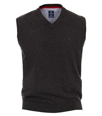 Redmond Pull uni pour homme - 100 % coton - Gris - Medium