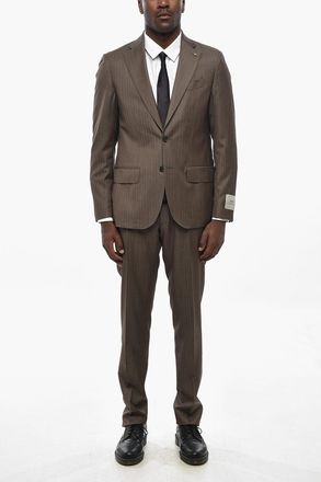 Corneliani CC COLLECTION Jacquard-Anzug aus reiner Schurwolle mit Pattentaschen Corneliani