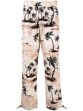 Palm Angels Hose mit Palmen-Print - Nude