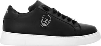 Philipp Plein Homme, Chaussures, Noir, Taille: 46 EU Lo-Top Baskets Skull