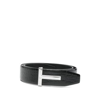 Tom Ford T Buckle Wendeg&uuml;rtel - - Accessories - Herren - Schwarzk - 100 CM