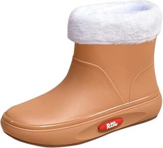 Generic Bottes de pluie courtes imperm&eacute;ables avec doublure en polaire pour femme, chaussures de pluie l&eacute;g&egrave;res et antid&eacute;rapantes en caoutchouc, chaussures dhiv