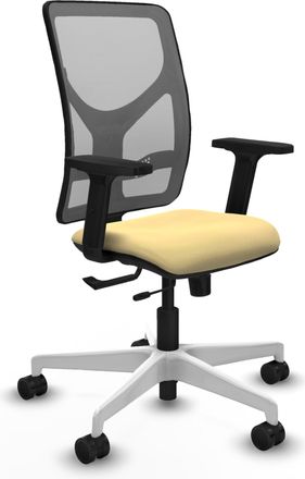 Piqueras y Crespo B&uuml;rostuhl mit 2D-Armlehnen, h&ouml;henverstellbare Lendenwirbelst&uuml;tze, ausgestattet mit Syncro/Translack und Schneideschaum, Grau/Cremefarben