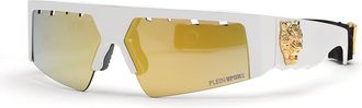 Plein Sport Herren The Flame Sonnenbrille, Mattweiß, 71/12/130