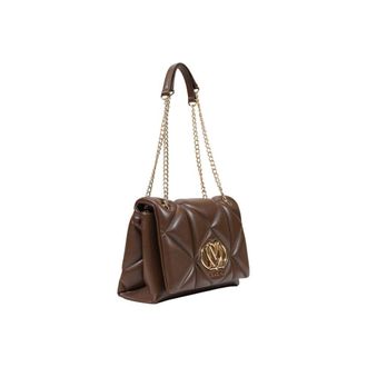 Love Moschino Womens Quilted Polyurethane Shoulder Bag Brown
