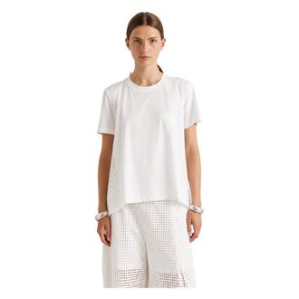 Meimeij Femme, Tops, Blanc, Taille: 44 FR T-shirt Cotone