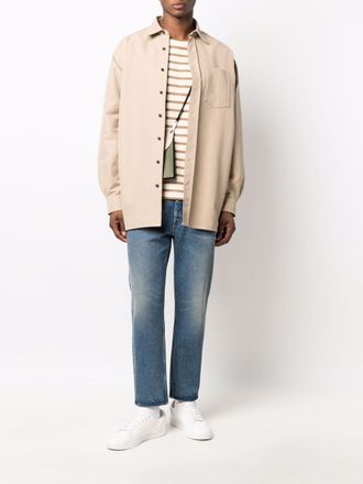 Golden Goose Golden Golden Ms Joyeux moyen en pierre denim lavé