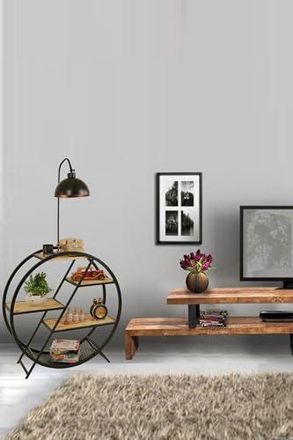 Opviq Industrial Floor Lamp with Metal Body & 100% Fir Wood Bookstand, Khaki, 165 cm Height | E27 Socket, Max 40W | Stylish Lighting for Modern Spaces