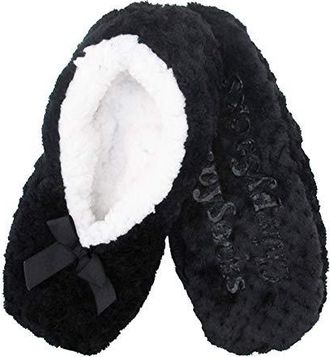 BambooMN Chaussons antid&eacute;rapants doubl&eacute;s, 07 Noir, 37/38 EU