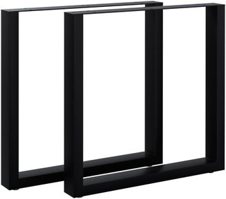 Clp Tischbeine Metall schwarz 2er Set Ilkan, Tischkufen Set f&uuml;r DIY-Esstisch, Tischgestell pulverbeschichtet bis 400 kg belastbar, Farbe:schwarz, Gr&ouml;&szlig;e:70