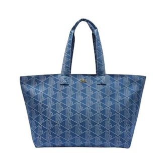 Lacoste Femme, Sacs, Bleu, Taille: ONE Size Sac Été Mono Jacquard Denim