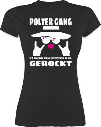 Shirtracer Shirt Damen - JGA Junggesellenabschied Frauen - Polter Gang - Gerockt - XXL - Schwarz - Team Braut Tshirt t-Shirts junggesellinnenabschied Bachelorett