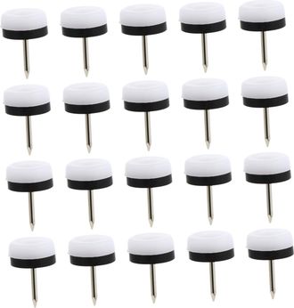 Soimiss 40stücke Möbelgleiter Mit Nägeln rutschfeste Bodenschutzpads Aus Nylon Für Tisch Stuhlbeine Geräuschdämpfend Strapazierfähig Geeignet Für Holz Hartböd