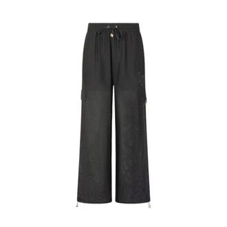 Liu Jo Mesh Cargo Hosen - - Trousers - Damen - Schwarzk - L