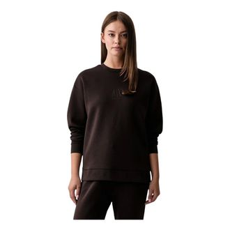 A|X Armani Exchange SweaT-shirt &agrave; col rond avec logo - Femme - Sweatshirts et sweats &agrave; capuche - Brun - Taille: 36 FR