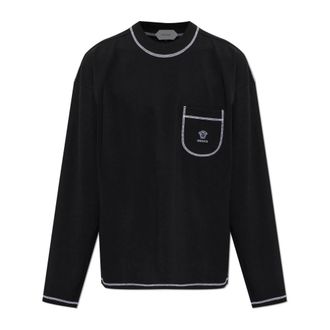 Versace Langarm-Oberteil aus Baumwolle - - Tops - Herren - Schwarzk - L