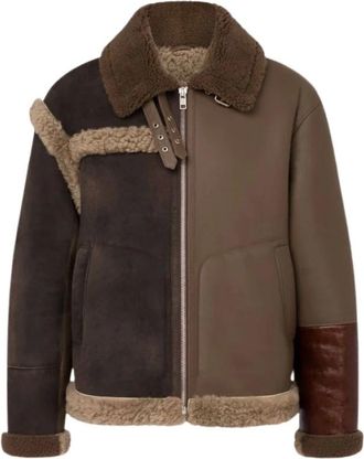 Moschino Homme, Vestes, Brun, Taille: 2XL Veste en peau de mouton m&eacute;lang&eacute;e Shearling