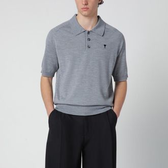 Ami Ami De Coeur grey wool polo shirt