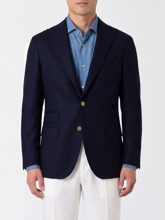 Boglioli Blazer droit &agrave; deux boutons en 100% laine vierge avec poches &agrave; rabat