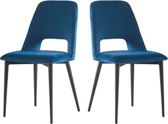 Habitat et Jardin Habitat Et Jardin - 2er-Set Samtst&uuml;hle Fedora - Dunkelblau