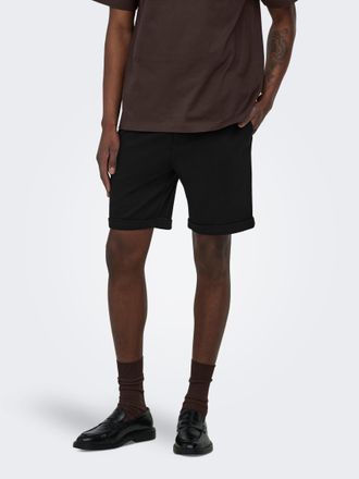 Only & Sons Sweatshorts ONLY & SONS ONSNEWKODYL REG S SHORTS BP, Herren, Gr. XXL, N-Gr, schwarz, Sweatware, Obermaterial: 62% Polyester, 33% Viskose, 5% Elasthan,